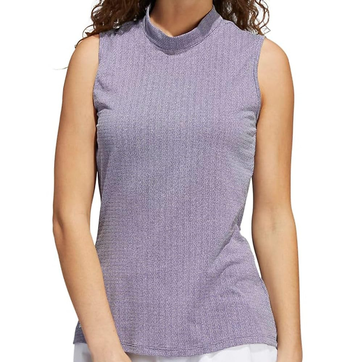 adidas Women's Standard Essentials Mock Neck Sleeveless Golf Polo Shirt, Legacy Indigo/White, Medium