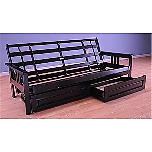 Maykoosh Rustic Ranch Futon Frame/Black Finish/Storage Drawers