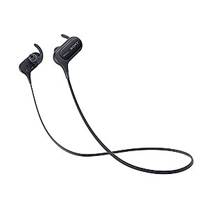 Sony Extra Bass Bluetooth Headphones, Best Wireless Sports Earbuds with Mic/ Microphone, IPX4 Splashproof Stereo Comfort Gym Running Workout up to 8.5 hour battery, black (Renewed)