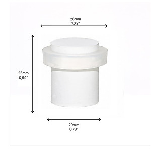 Door Stop I-181 Series (White Lacquered Stainless Steel - White Rubber, 0,79x0,99)