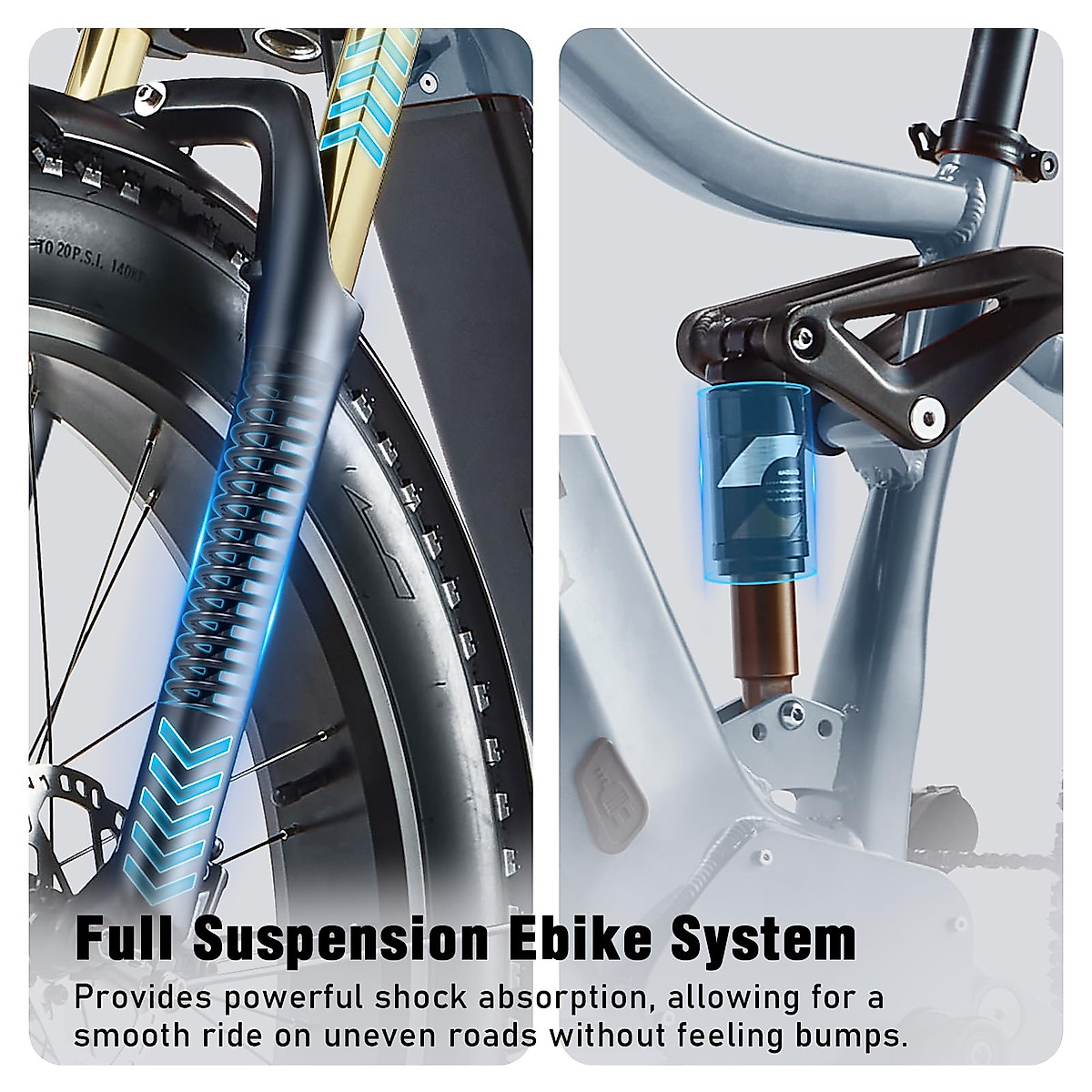 BIGUODIR Electric Bike for Adult 1000W Foldable, 48V 30Ah/20AH Long Range Electric Bicycle LG Cells, 26"x4" Fat Tire Ebike, Up to 30MPH Dual Hydraulic Brakes, Full Suspension Mountain Class 3 Ebike