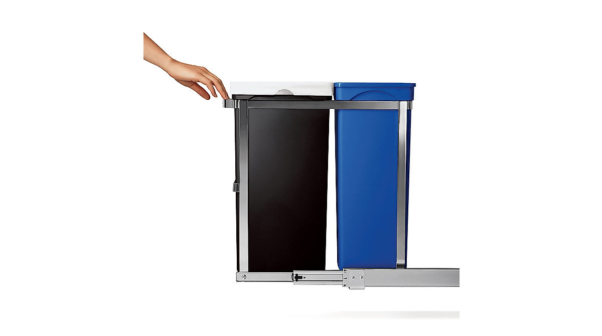 simplehuman 35L Dual Compartment Under Cabinet Recycling Bin