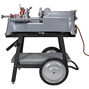 RIDGID® 535 V1 Pipe Threading Machine with Universal Cart 811A Die Heads Alloy Steel Dies and 70830 Dark Oil (Renewed)