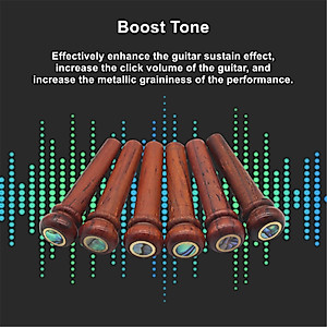 Miwayer Cocobolo Wood Guitar Bridge Pins Replacement Parts Brown for 6 & 12 String Acoustic Guitar (Big Abalone Dot)