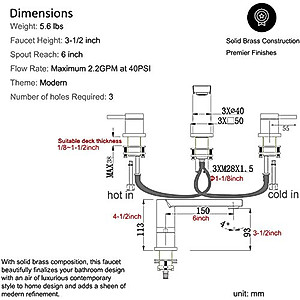 Luxury Widespread Bathroom Sink Faucets 3 Hole, 2-Handle 8 Inch Bathroom Vanity Faucet, with Matching Pop-up Drain Assembly, Brass Brushed Gold