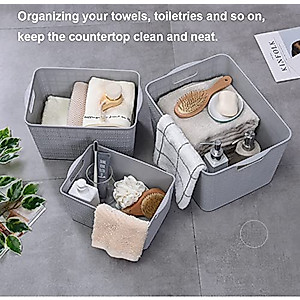 AYSUM 8 Pack Plastic Weave Basket, Plastic Baskets for Organizing, Plastic Storage Organizer Basket for Shelves, 10" x 6.5" x 5.5"