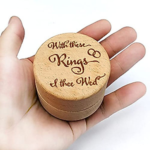 ZZYINH AN207 Personalized Engraving Rustic Wedding Wooden Ring Box Jewelry Trinket Storage Container Holder Custom with These Rings Small Jewelry