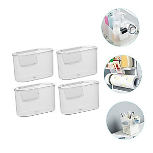 Zerodeko 4pcs Box Refrigerator Side Door Box airtight food storage container rack organizer tea bag container kitchen seasoning rack shelf bracket pallet organizer Office Supplies Hanging