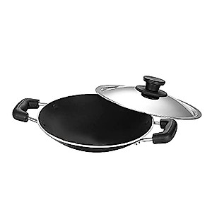 Pigeon Non Stick Appam Pan, 8" Appam Kadai with Stainless Steel Lid, Residue Free Appam Maker for Induction Cooker, Appa Chatty Breakfast Appam Pan Patra, Palappam Maker, Egg Hopper Pan for Omelettes