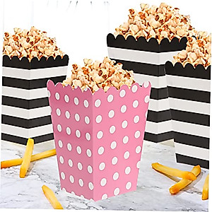 Popcorn Bags 36pcs Popcorn Boxes Fringe Set Wedding Supplies Wedding Cookies Carnivals Cookies Chips Boxes Fried Food Ornament Container for Movie Night Movie Night Gift Basket