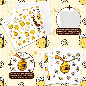 Newwiee 9 Pcs Swedish Kitchen Dishcloths Swedish Dish Towel Kitchen Washcloths for Dishes Reusable Absorbent Towels Quick Drying Cleaning Dish Cloths for Kitchen Bar Hand Washing (Bee)