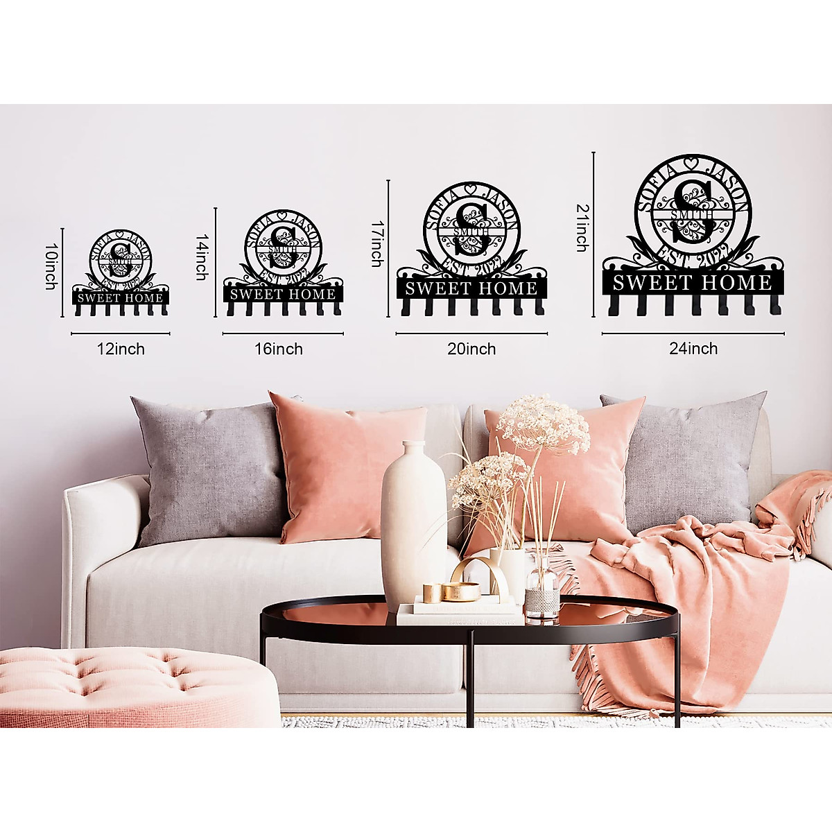 Personalized Key Holder for Wall, Custom Metal Key Hooks with Name, Key Rack for Wall, Key Holder for Wal Key Holder, Key Holder Wall for Cap Hooks, Sunglasses Hooks Towel Hooks