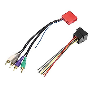 X AUTOHAUX 70-1787 Car Stereo CD Player Wiring Harness Set Wire Radio Adapter 4 RCA Male Connector for Volkswagen for Audi