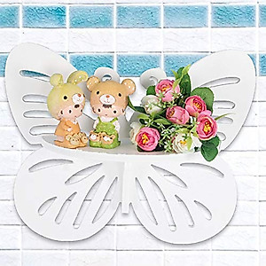 Floating Shelves Wall Mounted Shelf Butterfly Shape for Bedroom Bathroom Living Room Kitchen Home Office Laundry Room, 13 x 4.72 x 10.63in