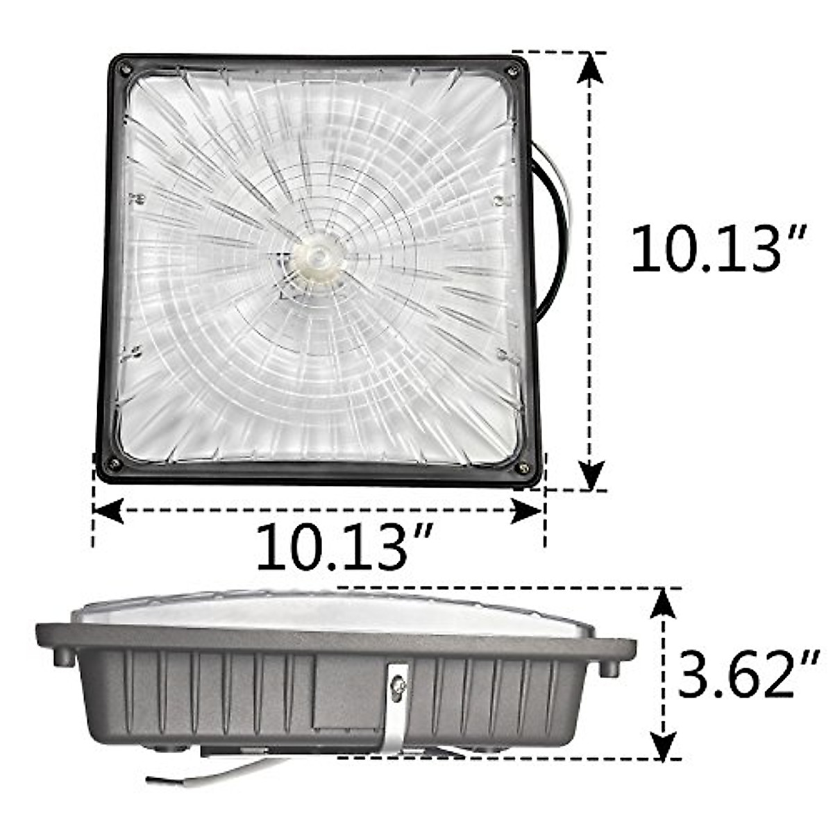 1000LED 4 Pack LED Canopy Light, 65W 8,000Lm 300W HID/HPS Equal, 10" x 10", LED Shop Light, 5000K, AC100-277V, Waterproof IP65, Gas Station Canopy Light