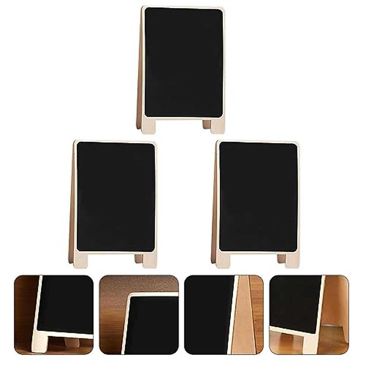 3pcs Message Board Wooden Memo Boards Wooden Display Boards Wooden Wooden Billborads Wooden Blackborads Wooden Writing Boards Standing Blackboards Wooden Writing Borads