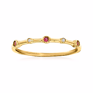 RS Pure by Ross-Simons Gemstone and Diamond-Accented Ring 14kt Yellow Gold