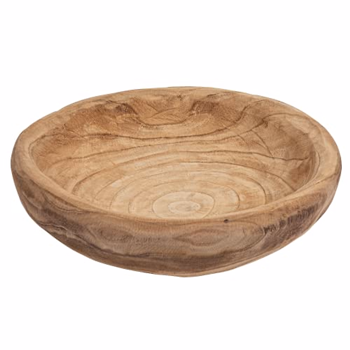 Creative Co-op DA5751 Handmade Decorative Paulownia Wood Bowl, Natural,19 liters
