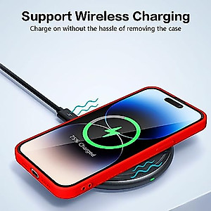 RLUYIDIKS for iPhone 14 Pro Max Case Silicone Slim Full Body Protective Cover for iPhone 14 pro max case Shock Absorption, Skin Friendly 6.7Inch Phone Case.Red RUS05-32