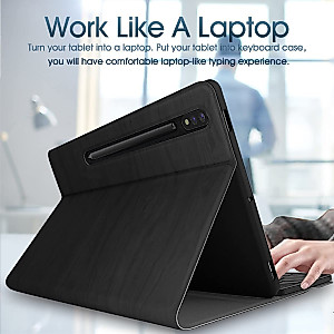 Backlit Keyboard Case for Samsung Galaxy Tab S8 Ultra 14.6 Inch 2022 with S Pen Holder, Wineecy 7 Colors Backlight Detachable Wireless Keyboard & PU Folio Stand Cover Case for SM-X900 / SM-X906 Tablet
