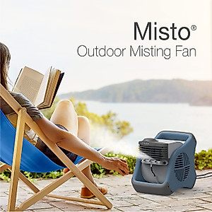 Lasko Misto Outdoor Misting Blower Fan, Ideal for Sports, Camping, Decks & Patios, 3 Speeds, 15", Blue, 7054