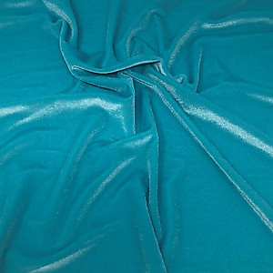 Stretch Velvet Solid by Elotex International Fabric (Turquoise Aqua)