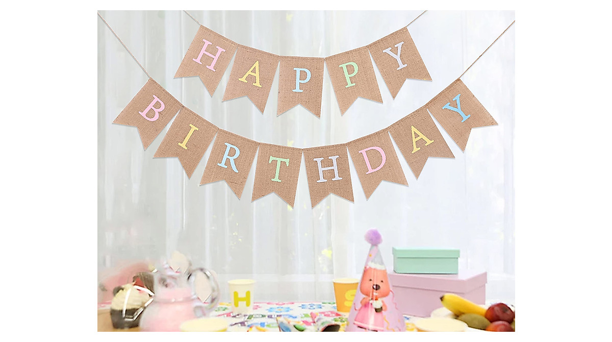 Rainbow Birthday Burlap Banner - Perfect for 1st Birthday & Rainbow Themes