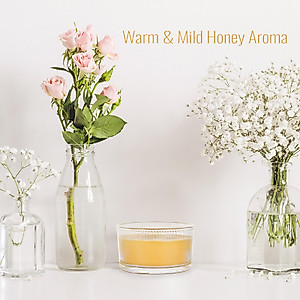 AGLARY 3-Wick Beeswax Candle in Glass, Elegant and Natural Home Lighting,Unscented Beeswax-Raw, 4.7oz