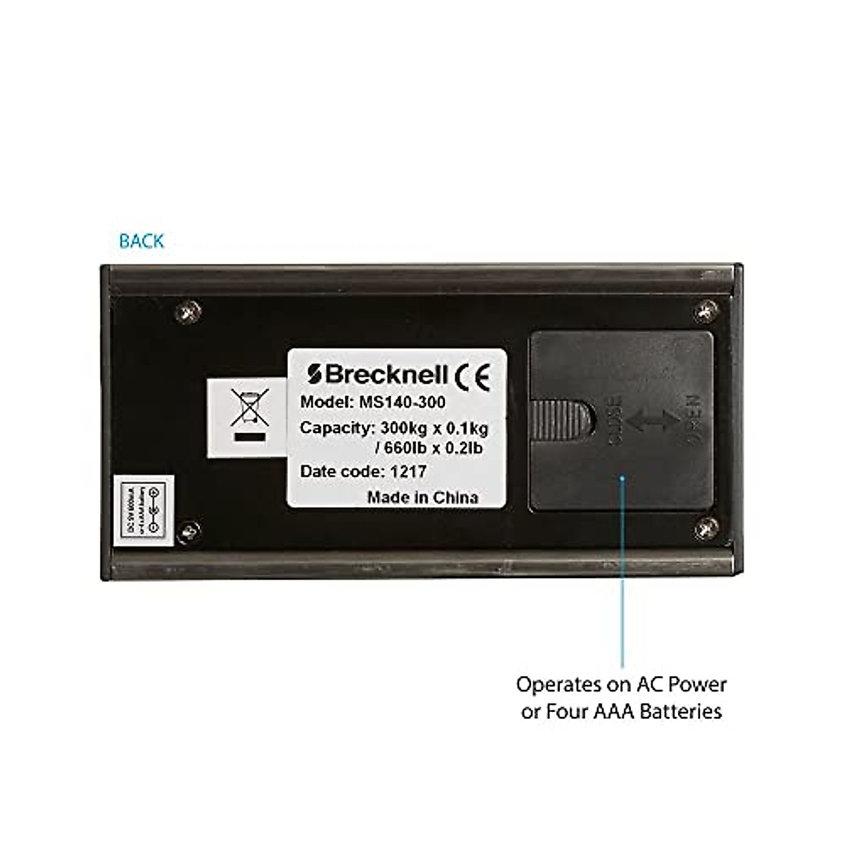 Brecknell MS140-300, Portable Medical Electronic Handrail Scale, 660 lb x 0.2 lb