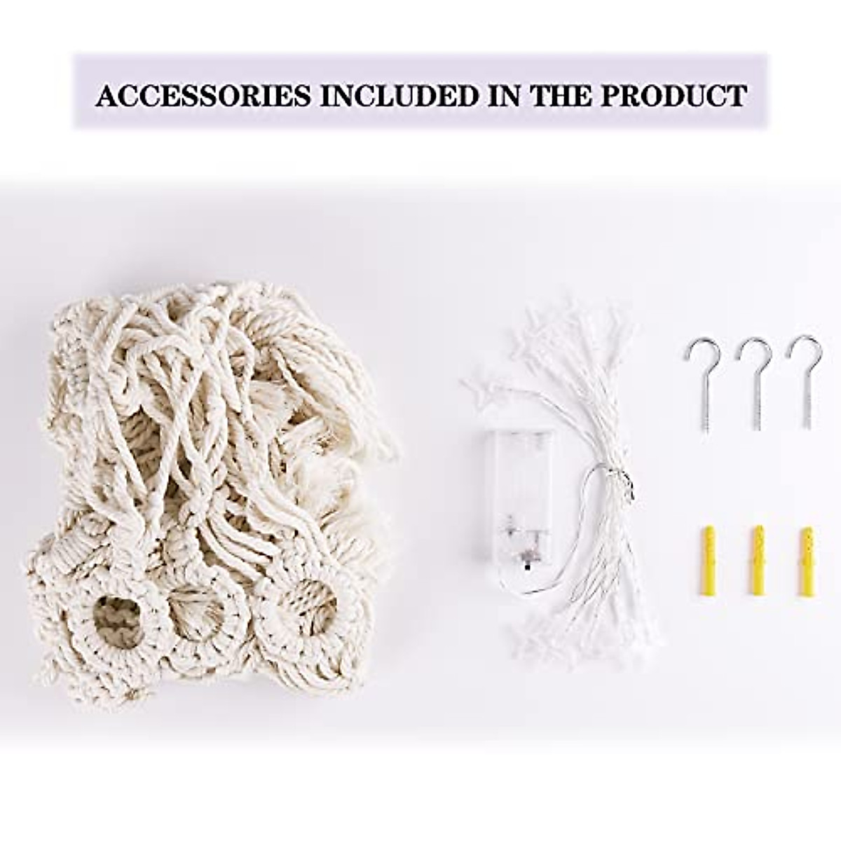 Stuffed Animal Toy Hammock Macrame With String Light Hanging,Stuffed Animal Organizer Wall Corner Toy Storage Holder Stuffed Animal Display,Bohemian Tassel style Kid Nursery living Roombedroom Decoration