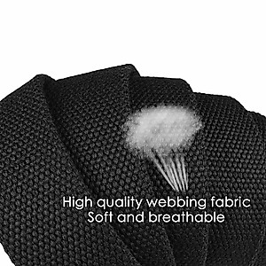 Bluecton Mens Belts Plus Size Canvas Belt Double D Ring Black Fabric Cloth Plus Size 55inch for Waist 43-46