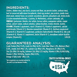 Purina ONE Natural, High Protein, Grain Free Dry Cat Food, True Instinct With Real Chicken - 6.3 Lb. Bag