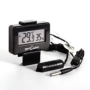 REPTI ZOO Reptile Terrariums Digital Max Min Thermometer Hygrometer with Probes Fit for Reptile Tanks Vivariums Brooders and Incubators, Multiple Mounting Options
