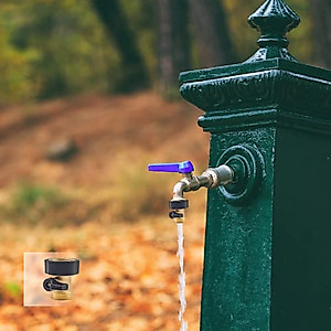 Hourleey Garden Hose Shut Off Valve, 2 Pack Heavy Duty 3/4 Inch Solid Garden Hose Shut Off Valve with 10 Extra Rubber Washers (Black)