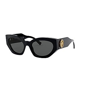 Versace Woman Sunglasses Black Frame, Dark Grey Lenses, 54MM