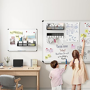 Aufworld Magnetic Spice Rack for Refrigerator, 3 Pack Magnetic Shelf, Moveable Magnetic Fridge Organizer with 8-Hook Rack, Seasoning Organizer for Kitchen Organization and Storage (3 Pack)