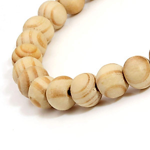 Eigso 8mm Wood Beads Bracelets for Women Men Meditation Mala Bead Bracelet for Buddhist