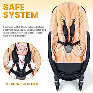 Orzbow Wool Warm Bunting Bag Universal,Suitable below 5 ℃,For Alaska,Stroller Sleeping Bag Cold Weather,Waterproof Toddler Footmuff (Black)