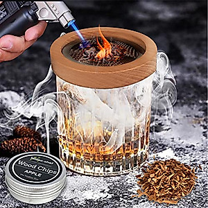 Luckykxbb Cocktail smoker kit, four flavors of log wood chips,Vintage smoke kits for cocktails,