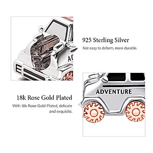 GNOCE SUV Car Charms for Bracelet 925 Sterling Silver Bead ADVENTURE Charms for Women Jewelry Gift