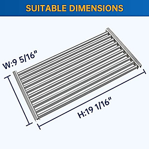 Grill Grate 19 1/16 Inch Stainless Steel Cooking Grid Grates Part Replacement for Brinkmann 810-1750-S, 810-1751-S, 810-3752-F, 810-6570-F, 810-3551-0, Brinkmann 810- Gas Grill Models, 3-Pack