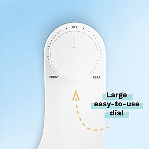 Omigo Element Bidet Attachment Non-Electric Thin Modern Design, Dedicated Rear and Front Self-Cleaning Nozzles with Pressure Control Dial (Ambient Temp, White)