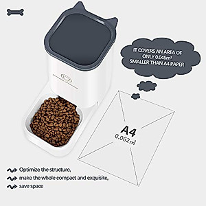 2-in-1 Automatic Food&Water Dispenser for Small Dogs, 2.1kg Gravity Food Dispenser 3.8L Waterer Set Travel Puppy Smart Feeder Self-Dispensing Water Feeder&Food Container for Cat and Small Medium Dog