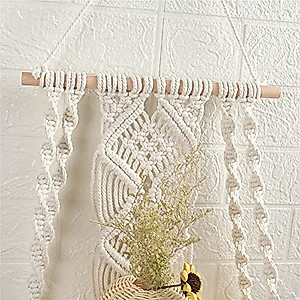 Hiuxume Macrame Wall Hanging Shelf - Bohemian Wall Decor for Bedroom - Woven Rope Macrame Wall Art as Boho Bathroom Shelf Decor - Macrame Shelf Wall Hanging Plant Hanger with Crochet Wall Hangings