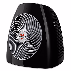 Vornado MVH Vortex Heater with 3 Heat Settings, Adjustable Thermostat, Tip-Over Protection, Auto Safety Shut-Off System, Whole Room, Black