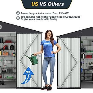 JAXPETY 8x10 FT Outdoor Storage Shed, Large Metal Shed with Air Vent Lockable Door, Simplified Installation Sheds & Outdoor Storage Tool Shed for Backyard Garden Patio Lawn