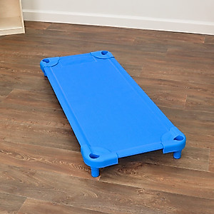 Children’s Factory Value Line Nap Cots, Kids Daycare and Preschool Sleeping Cot, Standard Size, Set of 4, Blue