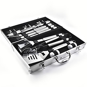 SEFAX 18 Piece Cookware Kit, Portable Camping Kitchen Utensil Set - BBQ Tools Set, Grill Accessories, Perfect for Travel, Picnics, RVs, Camping, BBQs, Parties
