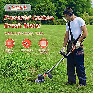 Electric Weed Wacker Cordless 36v 4.0 Ah Weed Eater Battery Powered with 2 Battery and Charger Brush Cutter,Lightweight Trimmers Edger Lawn Tool Grass