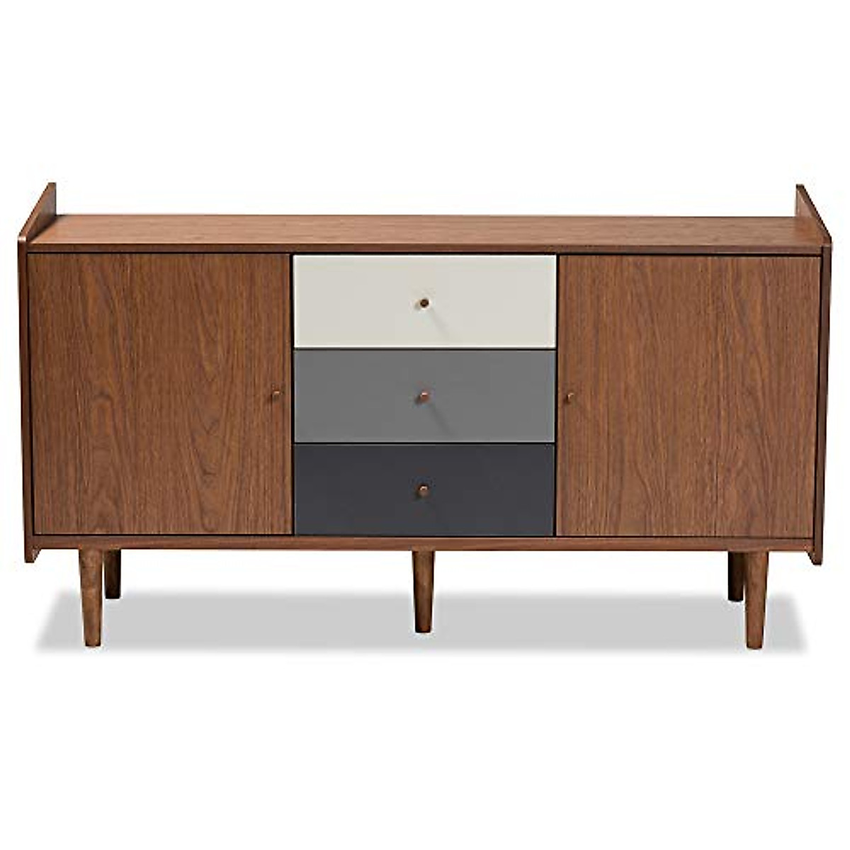 Baxton Studio Halden Sideboards and Servers, Walnut Brown/Grey